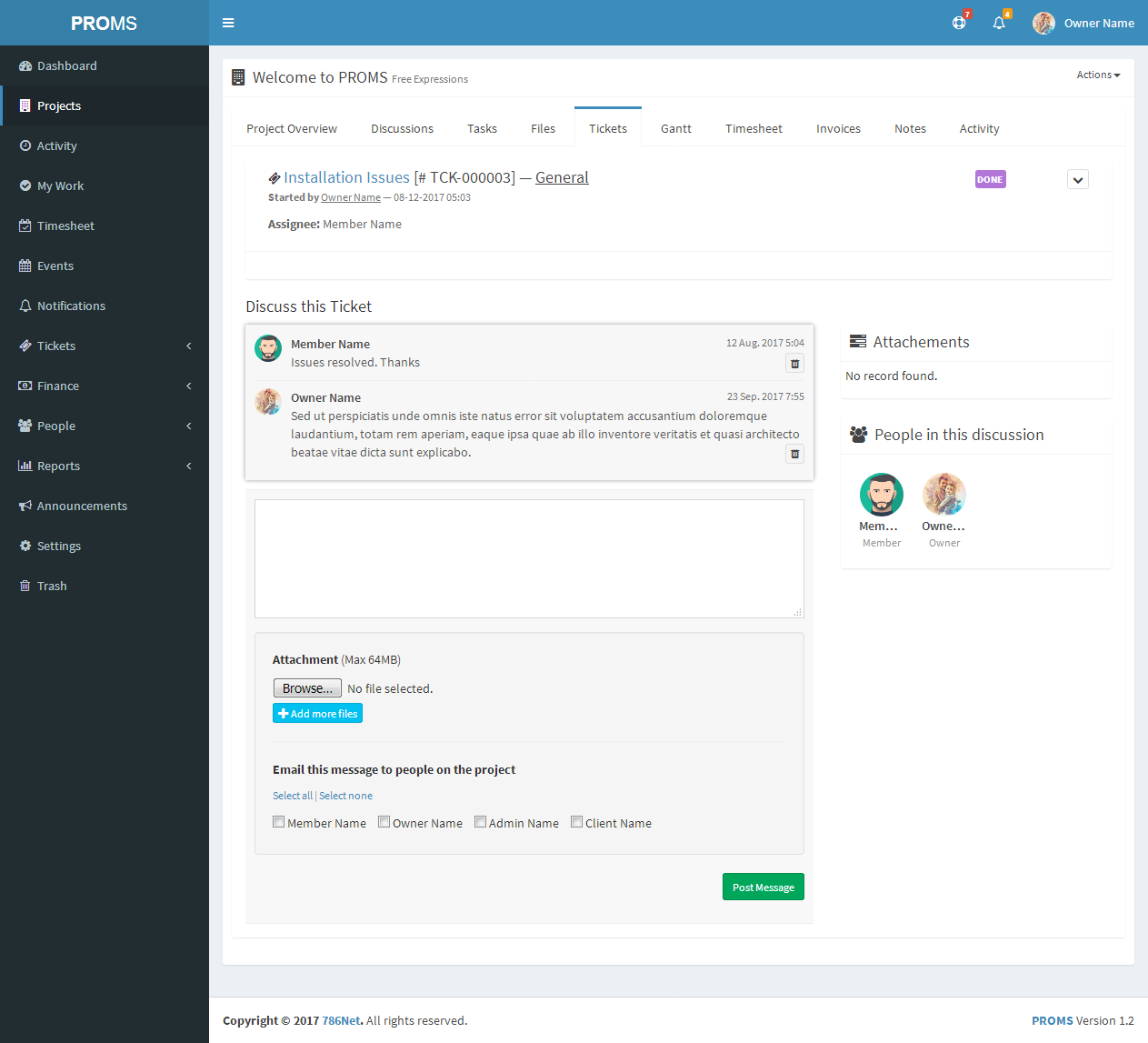 ProMS - Premium Project Management System by 786net | CodeCanyon