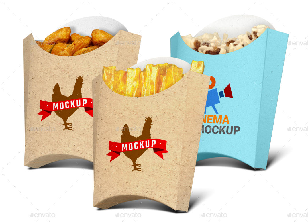 Recycled Paper French Fries Pack Mockup, Graphics | GraphicRiver