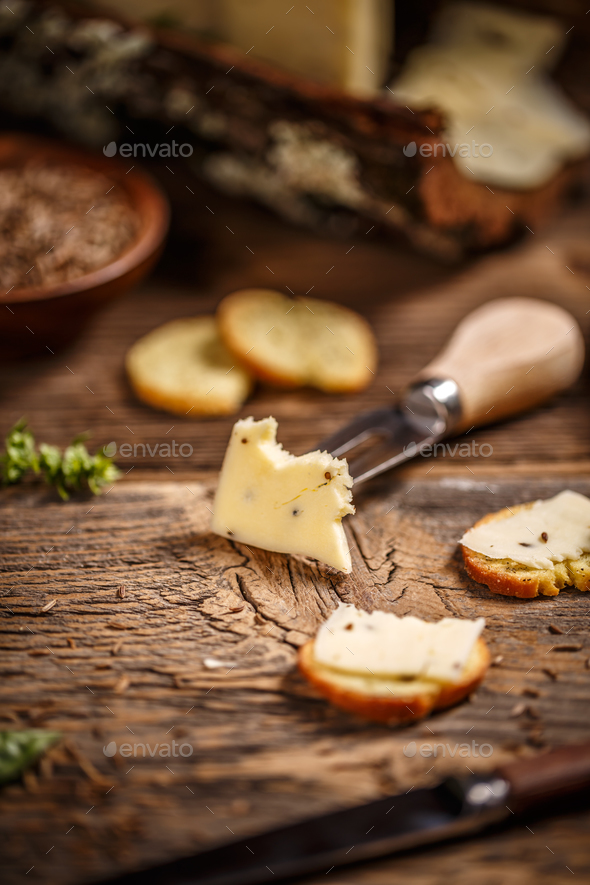 Cheese with caraway seeds Stock Photo by grafvision | PhotoDune