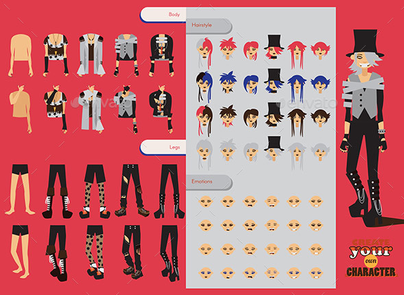 Visual Kei Creation Set, Vectors | GraphicRiver