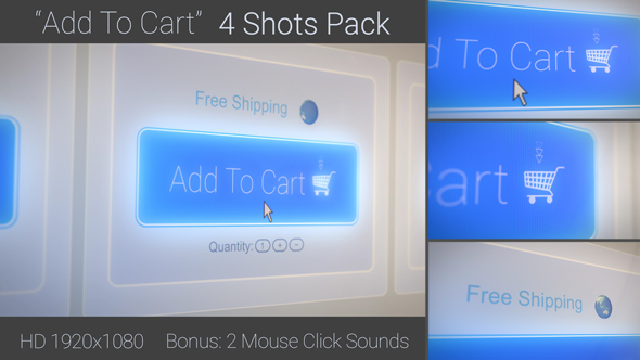Add To Cart - Button Pressed on Computer Screen - 4 Shots Pack, Motion ...