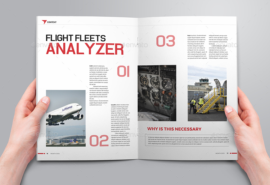 Flight Magazine Template - Upline, Print Templates | GraphicRiver