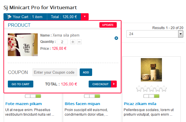 Mini Cart Pro for VirtueMart Joomla Module by SmartAddons | CodeCanyon