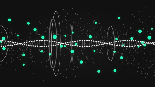Moving DNA Molecule and Particles, Motion Graphics | VideoHive