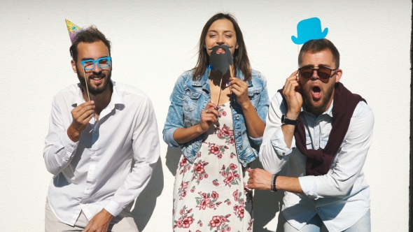 Group of Friends Having Fun on a White Background, Stock Footage ...