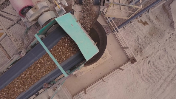 Aerial View of the Line for Sorting Rubble, Stock Footage | VideoHive