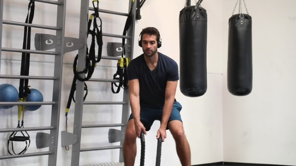 Dude in Rope Workout, Stock Footage | VideoHive