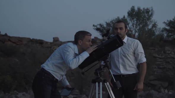 People Using Telescope, Stock Footage | VideoHive