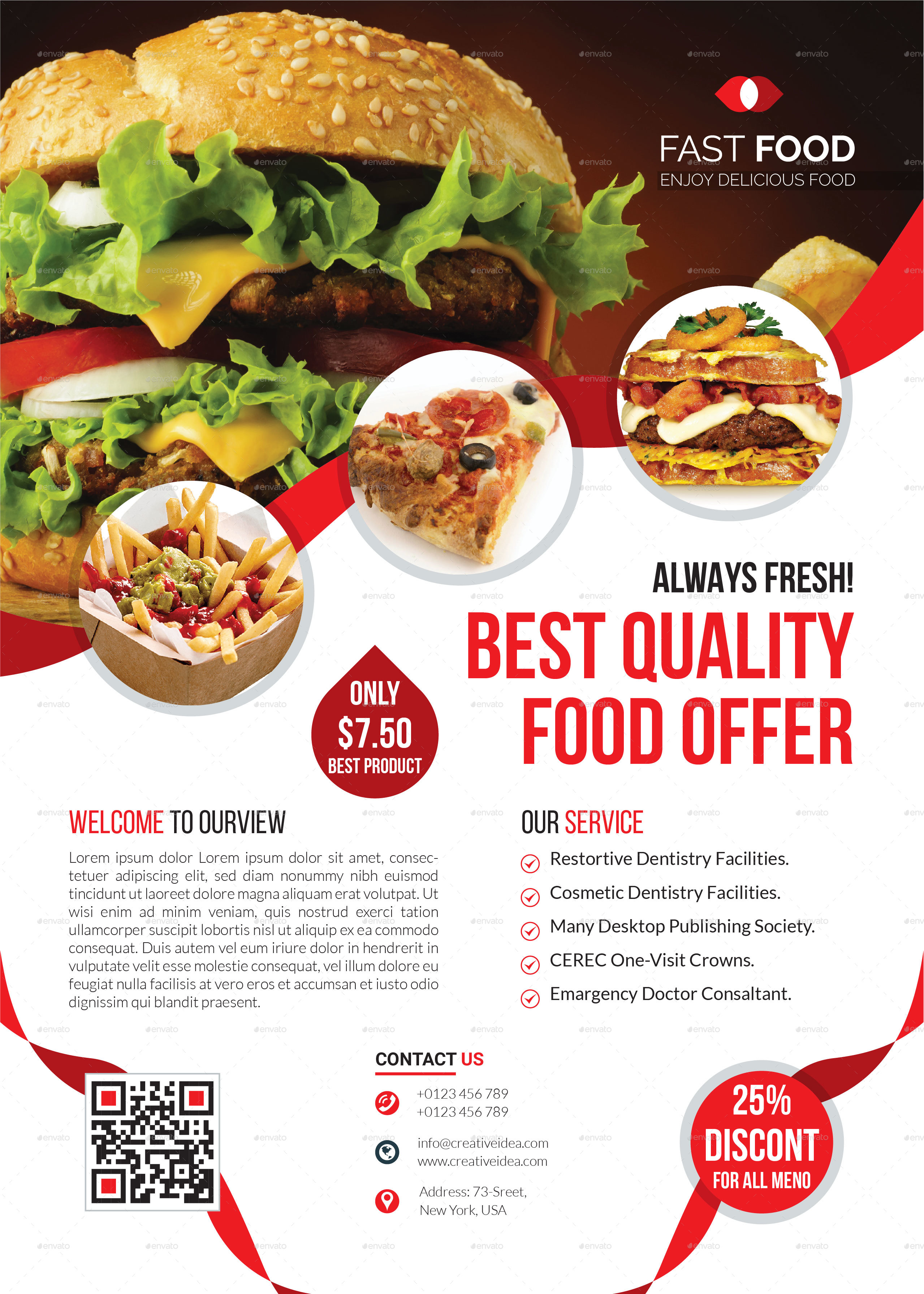 Fast Food Flyer, Print Templates | GraphicRiver