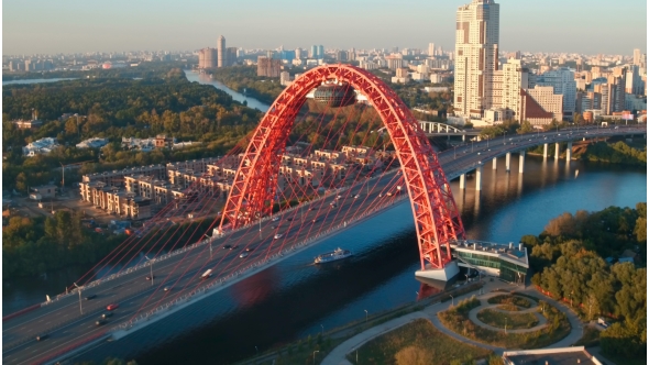 The Picturesque Bridge in Moscow, Stock Footage | VideoHive