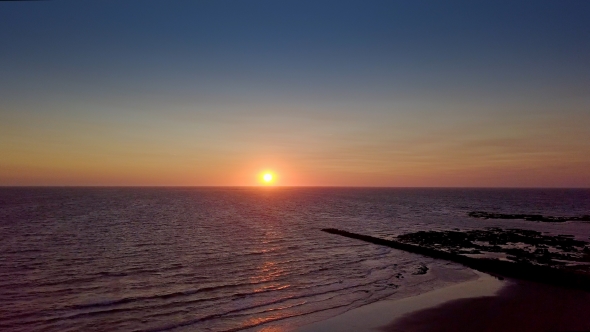 Sun Rising Above Ocean Water, Stock Footage | VideoHive