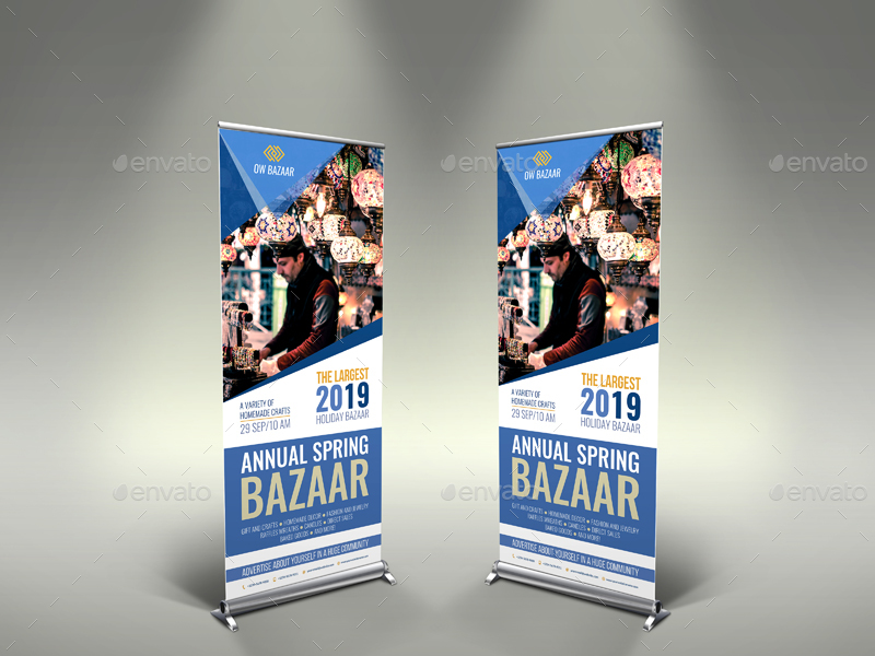 Bazaar Signage Roll Up Banner Template, Print Templates | GraphicRiver