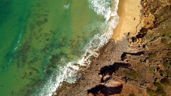 Top View of Ocean and Coastline, Stock Footage | VideoHive
