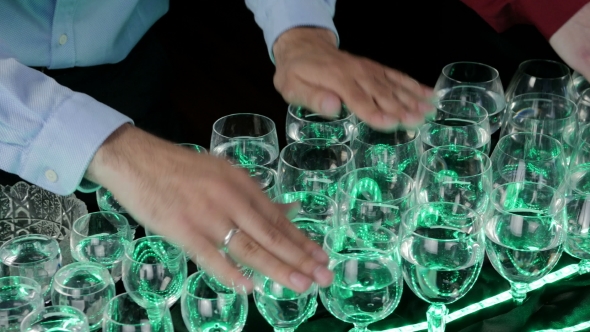 Musical Glasses. Musician Playing On Glass Harp, Stock Footage | VideoHive
