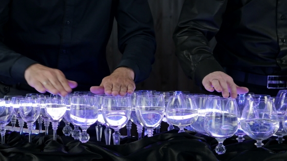 Musical Glasses. Musician Playing On Glass Harp, Stock Footage | VideoHive