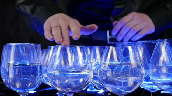 Musical Glasses. Musician Playing On Glass Harp, Stock Footage | VideoHive
