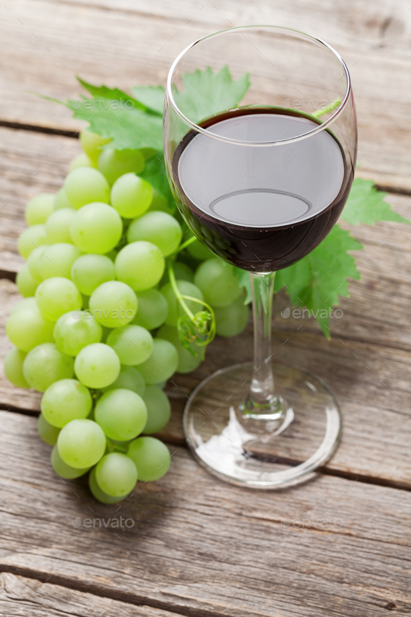 Wine glass and grapes Stock Photo by karandaev | PhotoDune