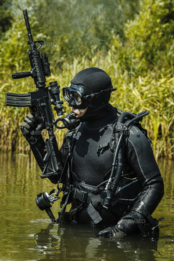 Frogman with weapons Stock Photo by Getmilitaryphotos | PhotoDune