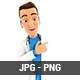 3D Doctor Pointing to Right Blank Wall, Graphics | GraphicRiver