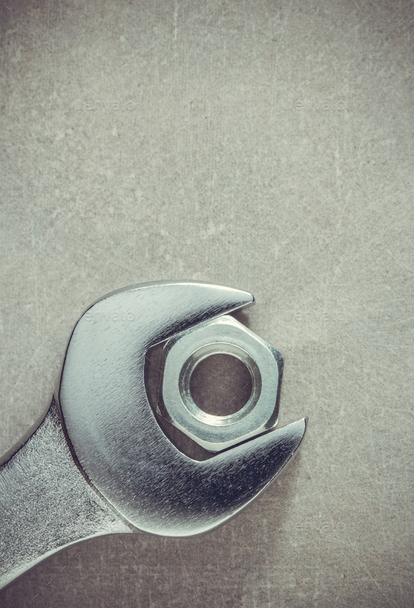 wrench tools and nut Stock Photo by seregam | PhotoDune