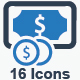 Money Stacks Icons_ Blue Version, Icons | GraphicRiver