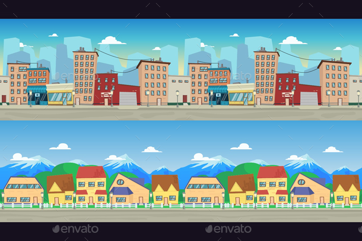 City Game Backgrounds, Game Assets | GraphicRiver