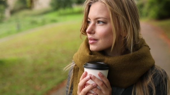 Contemplating Over Coffee Girl, Stock Footage | VideoHive