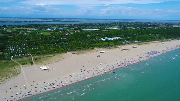 Italy, the Beach of the Adriatic Sea. Rest on the Sea Near Venice ...
