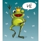 Vector Illustration of Cartoon Frog Prince. Hi., Vectors | GraphicRiver