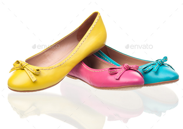 Three different female pumps over white background Stock Photo by photobac