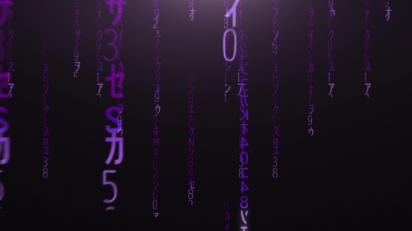 Flight Through the Falling Purple Matrix Code, Motion Graphics | VideoHive