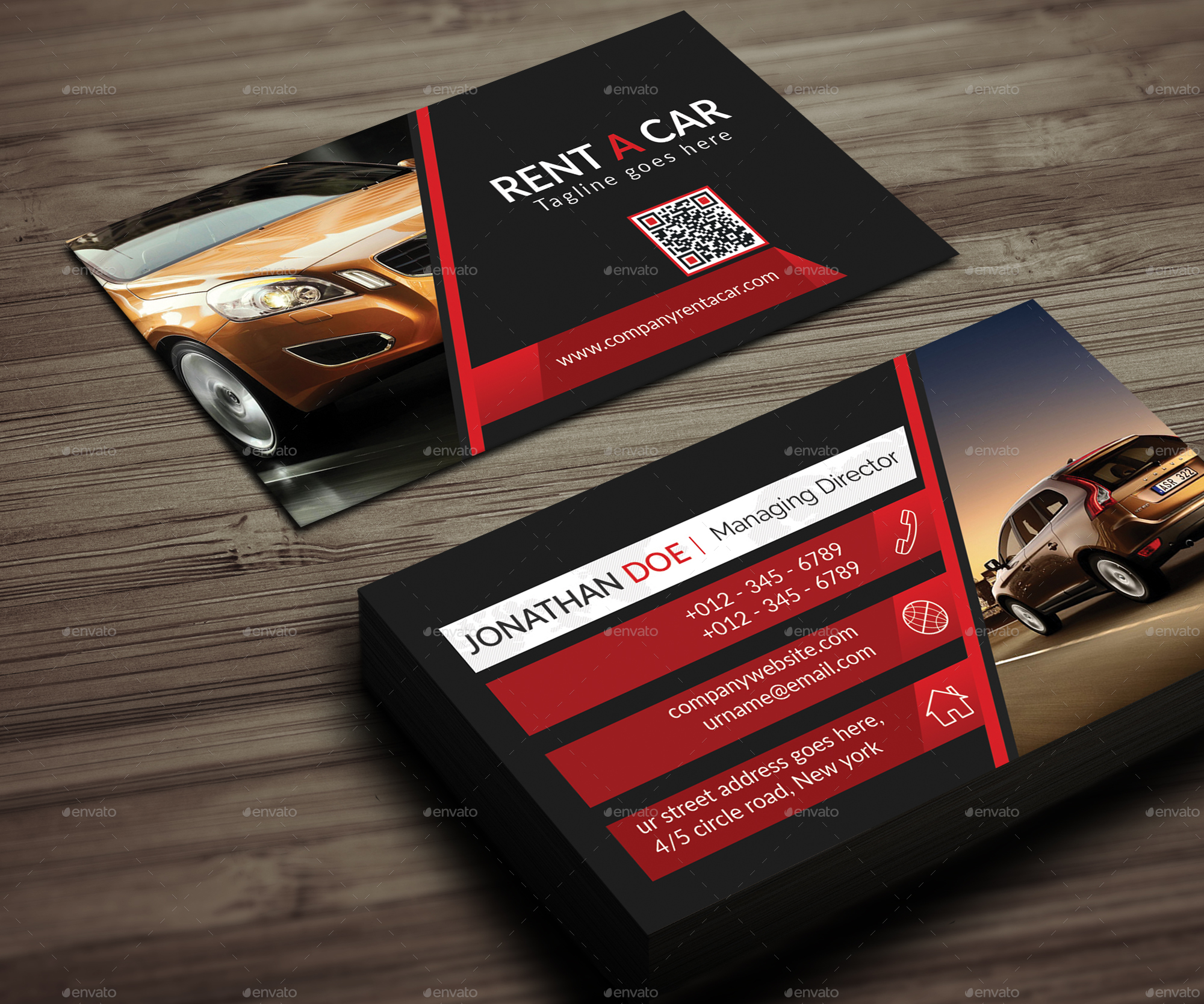 Rent A Car Business Card, Print Templates | GraphicRiver