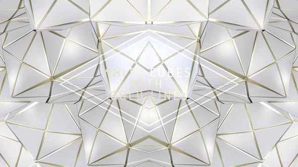 White Cubes With Gold Lines, Motion Graphics | VideoHive