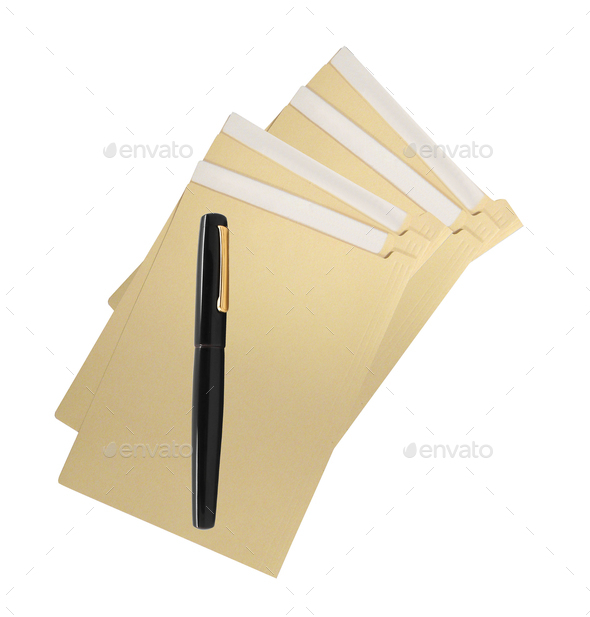 folders, paper and pens isolated Stock Photo by photobalance | PhotoDune
