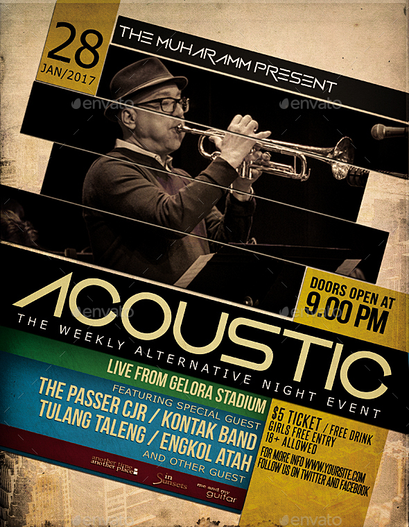 Acoustic Flyer / Poster Bundle, Print Templates | GraphicRiver