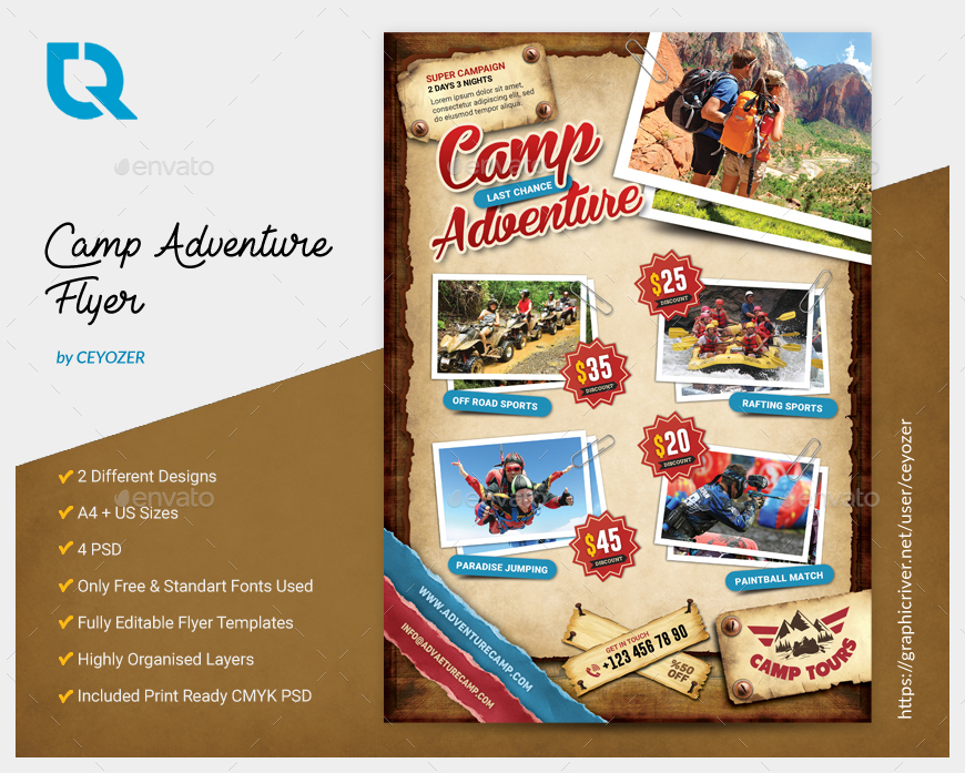 Camping Adventure Flyer, Print Templates | GraphicRiver