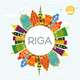 Riga Skyline with Color Buildings, Vectors | GraphicRiver