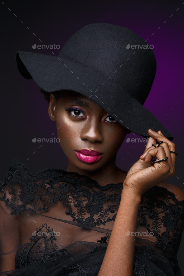 Beautiful black girl with crystal crown Stock Photo by Svetography