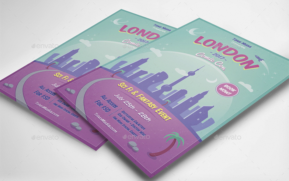 Retro Sci Fi Flyer, Print Templates | GraphicRiver