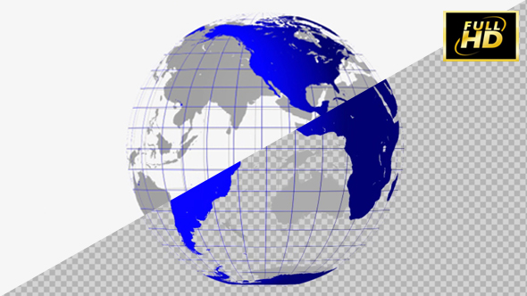 Earth Globe 3D (Blue + Grid), Motion Graphics | VideoHive