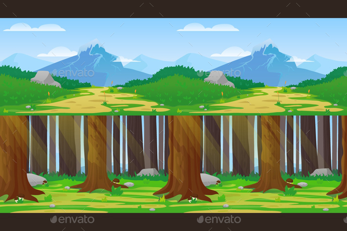 Horizontal Game Backgrounds, Game Assets | GraphicRiver