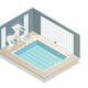 Swimming Pool Indoor Isometric Composition, Vectors | GraphicRiver