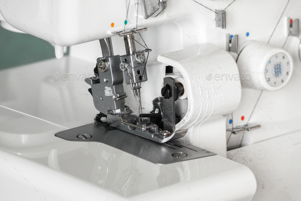 The mechanism of the needle of the sewing machine close-up Stock Photo ...