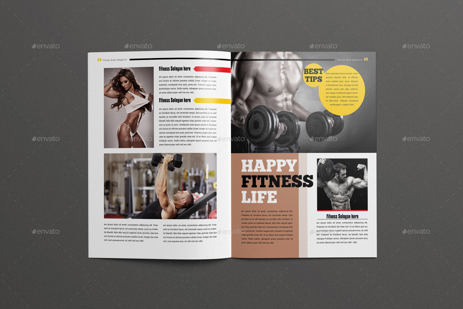 Fitness Body Magazine, Print Templates | GraphicRiver