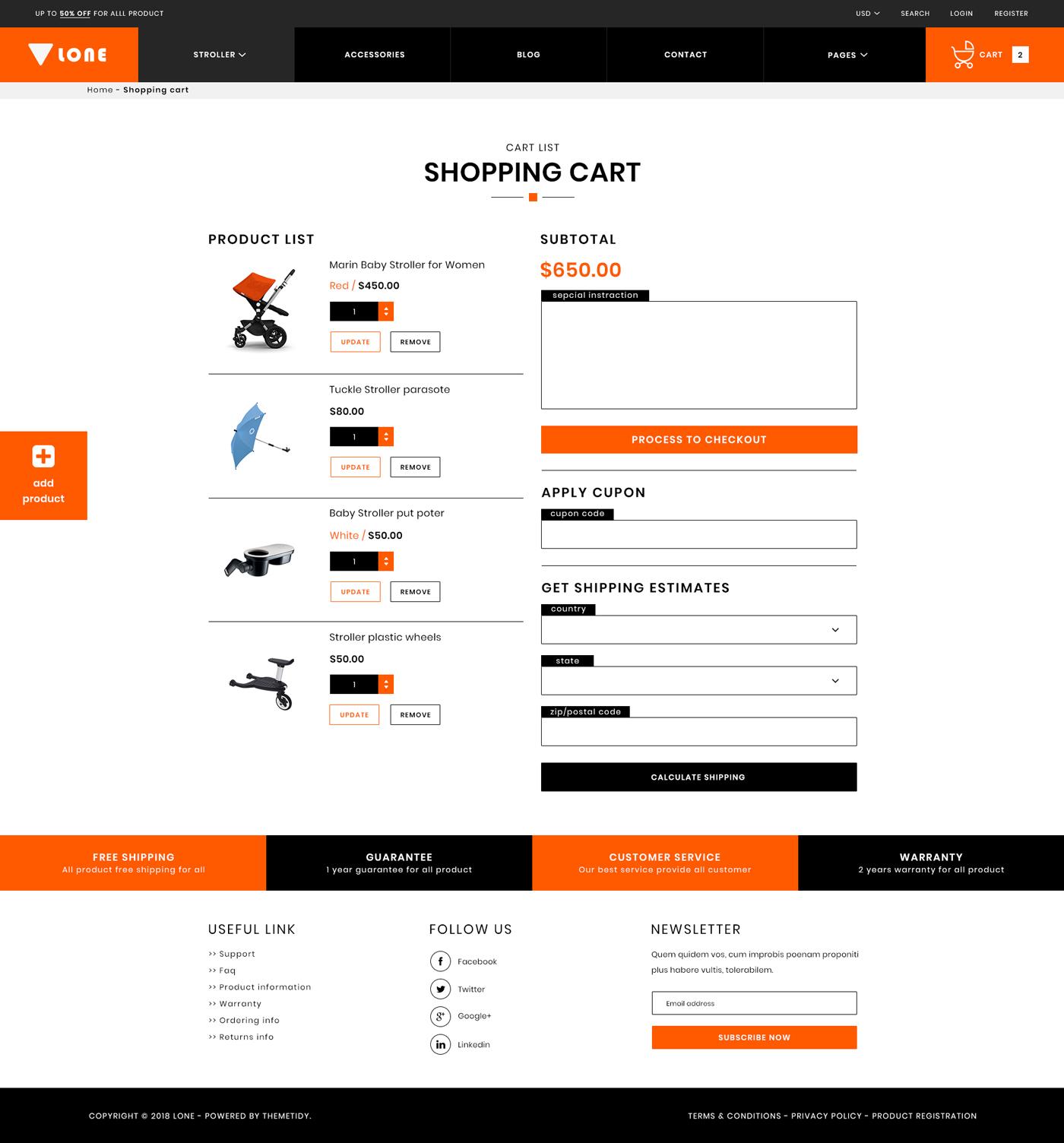 Lone – Single Product eCommerce PSD Template by themetidy | ThemeForest