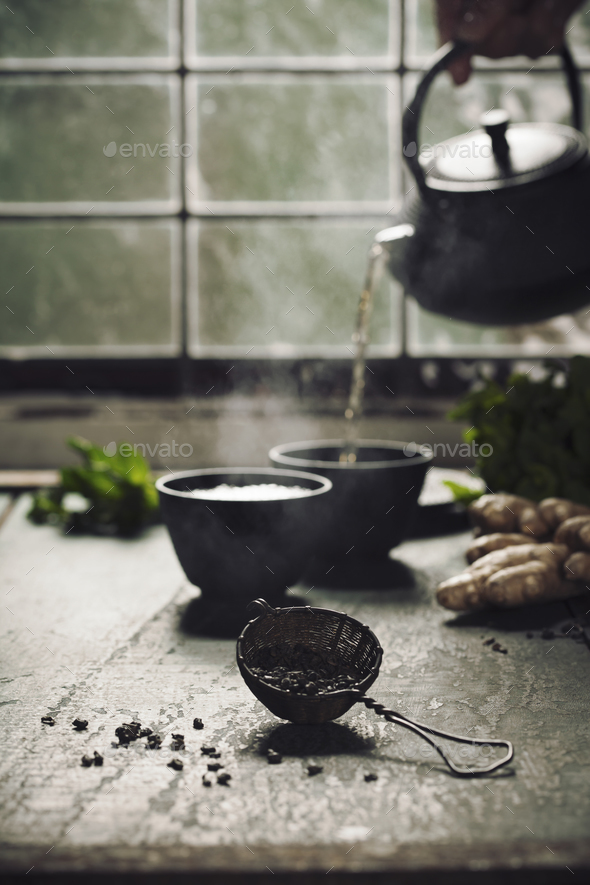 Tea composition Stock Photo by klenova | PhotoDune