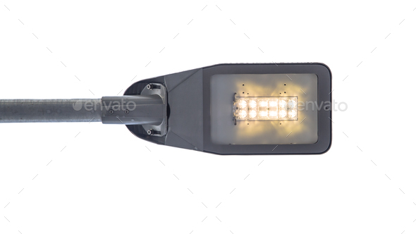 Modern LED street light on white background Stock Photo by ...