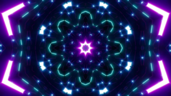 Neon Light Beam Kaleidoscope Background Loop 4K 03, Motion Graphics