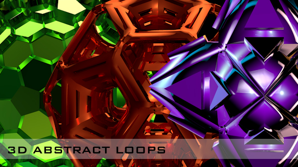 3D Abstract Loops - 3 Pack, Motion Graphics | VideoHive