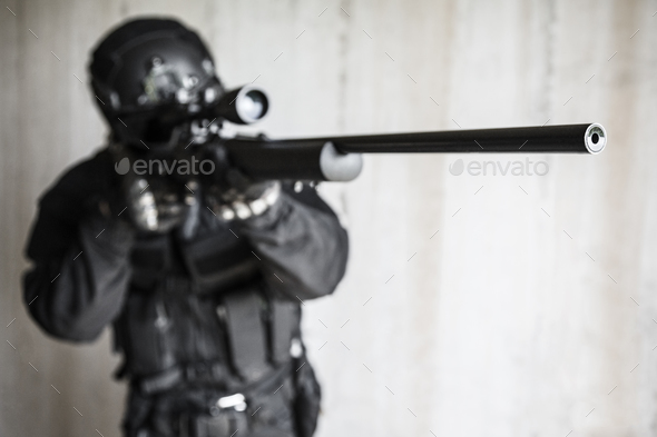 swat police operator with sniper rifle Stock Photo by Getmilitaryphotos